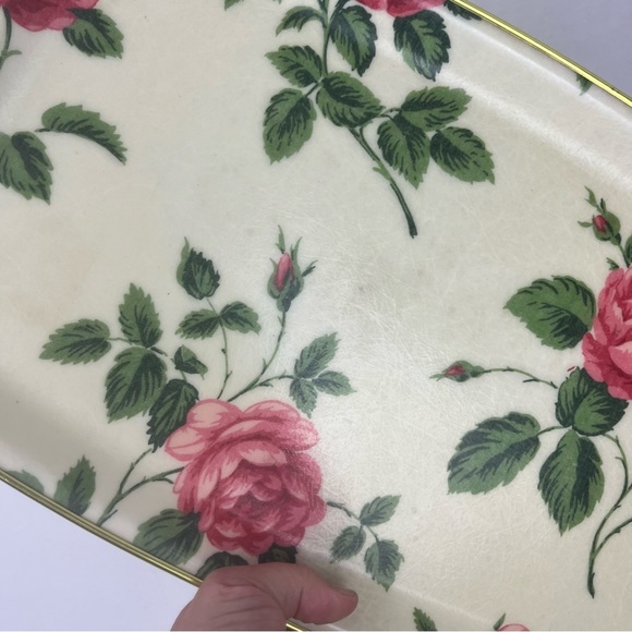 Vintage | Dining | Vintage Fiberglass Cottagecore Roses Design Tray | Poshmark